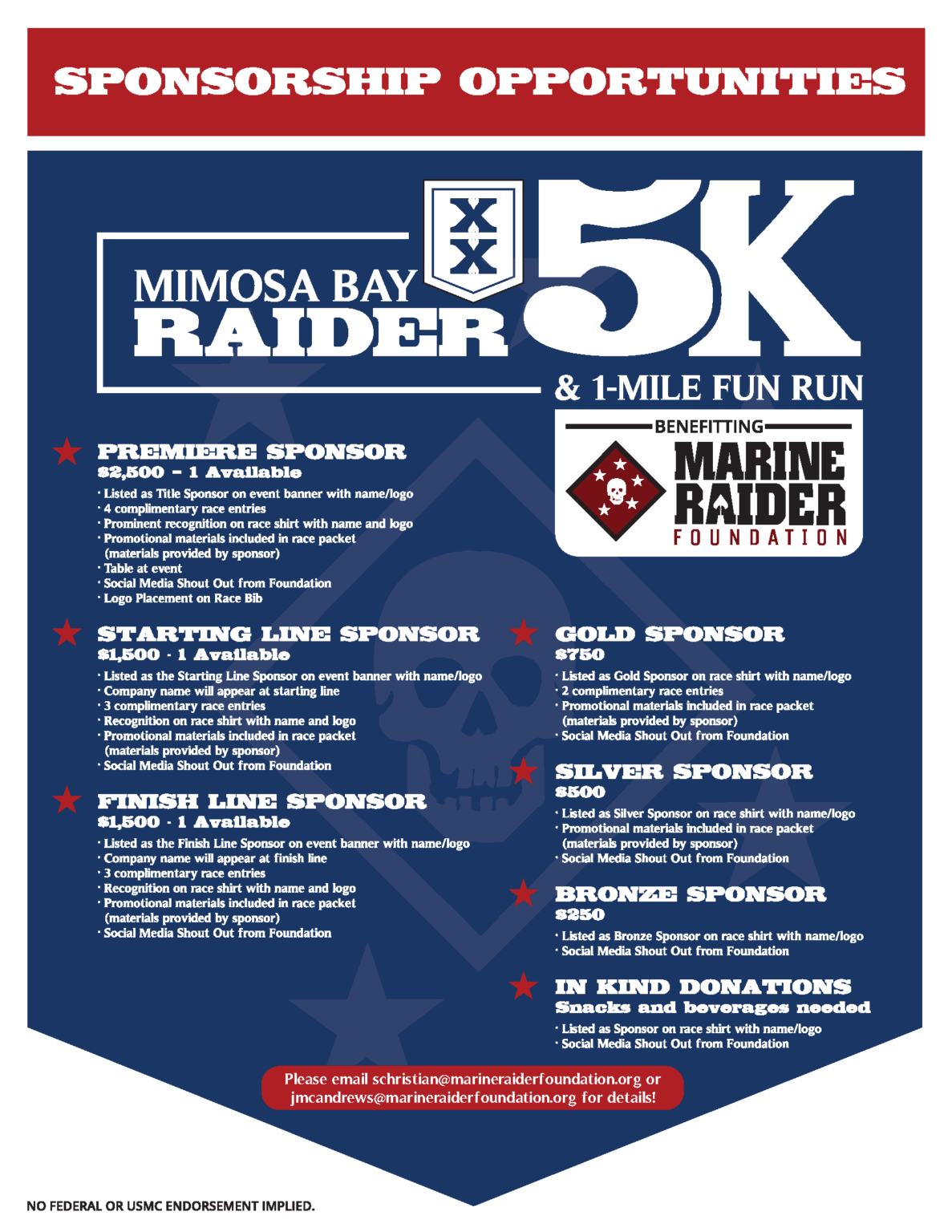 Mimosa Bay Raider 5K and 1 Mile Fun Run - Marine Raider Foundation